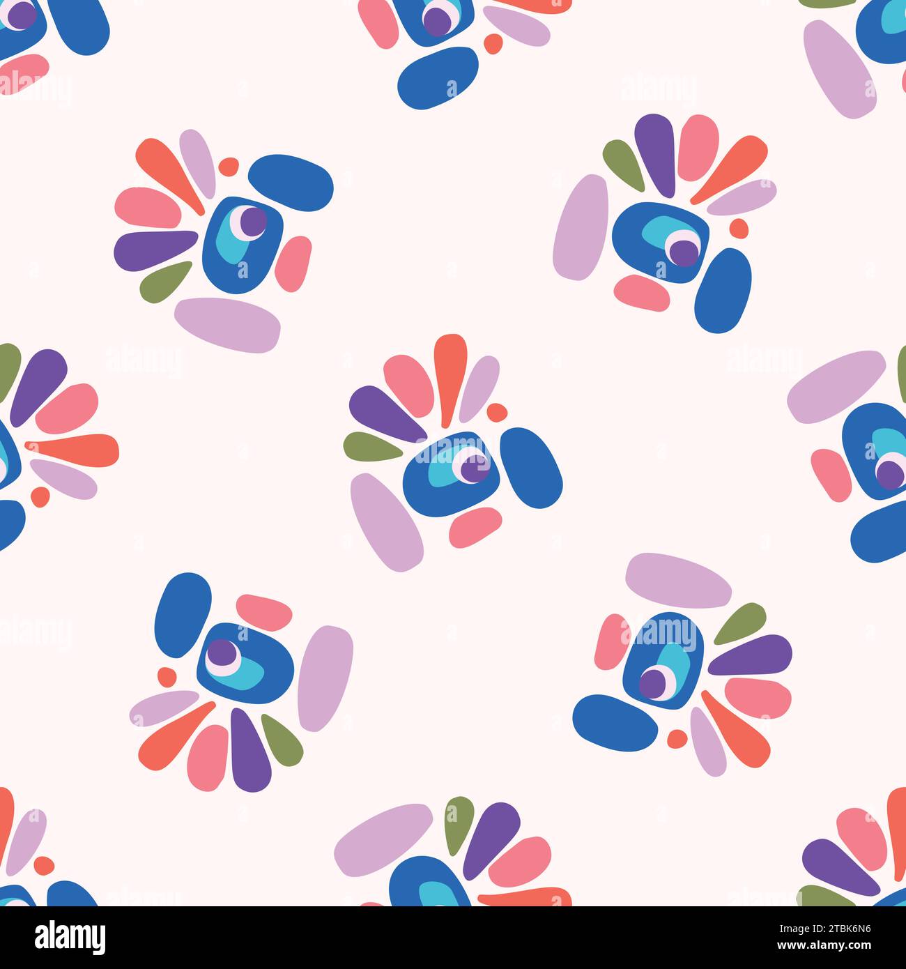 Cute kids blob monster graphic design doodle seamless vector pattern ...