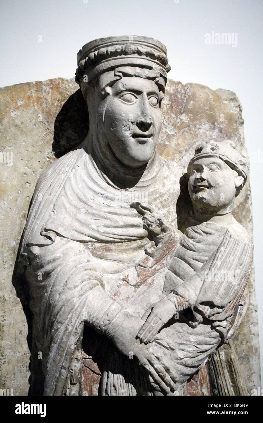 Italy Modena Galleria Estense Wiligelmo - Madonna with child Stock ...