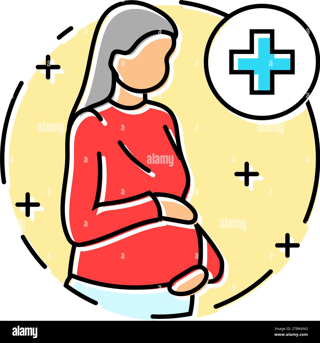 maternal health gynecologist color icon vector illustration Stock ...