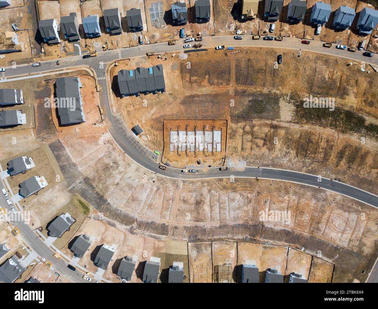 Drone images of the roof of a food distribution warehouse, and a ...