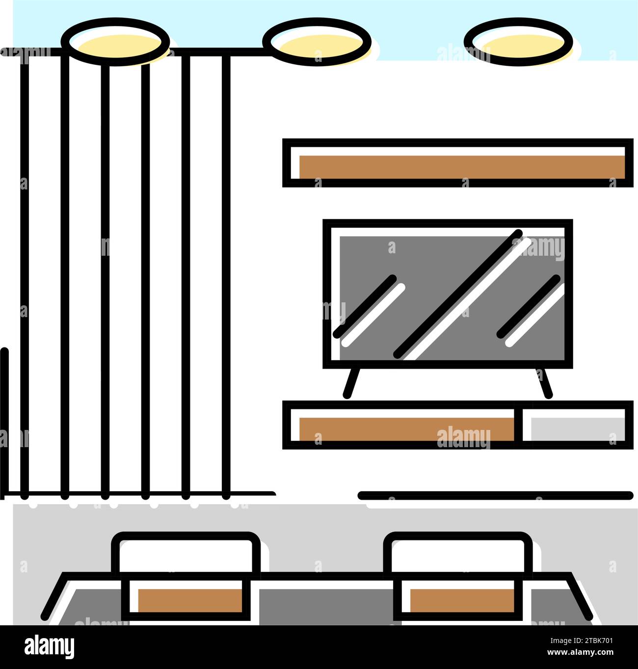 modern room design color icon vector illustration Stock Vector Image ...