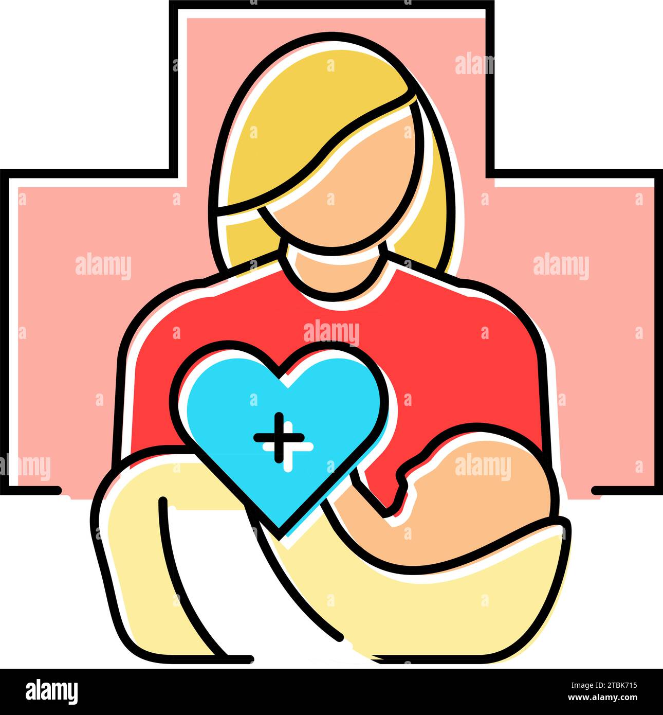 Postpartum Care Gynecologist Color Icon Vector Illustration Stock