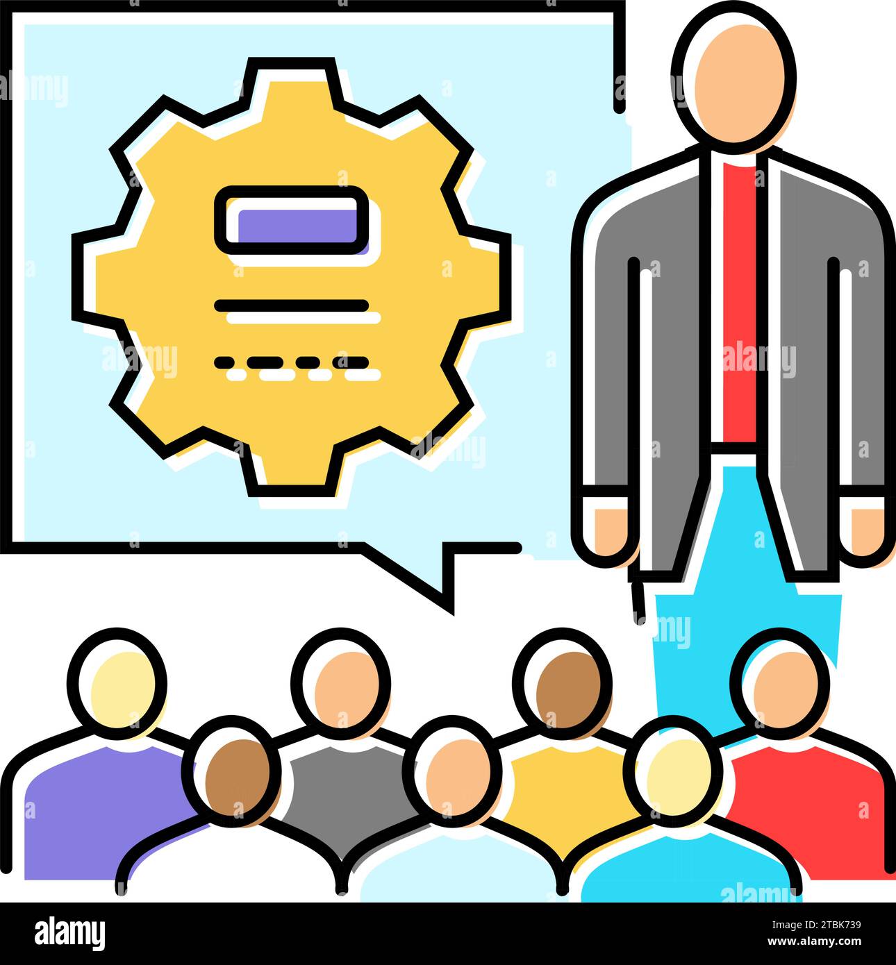 workshop facilitation college teacher color icon vector illustration ...
