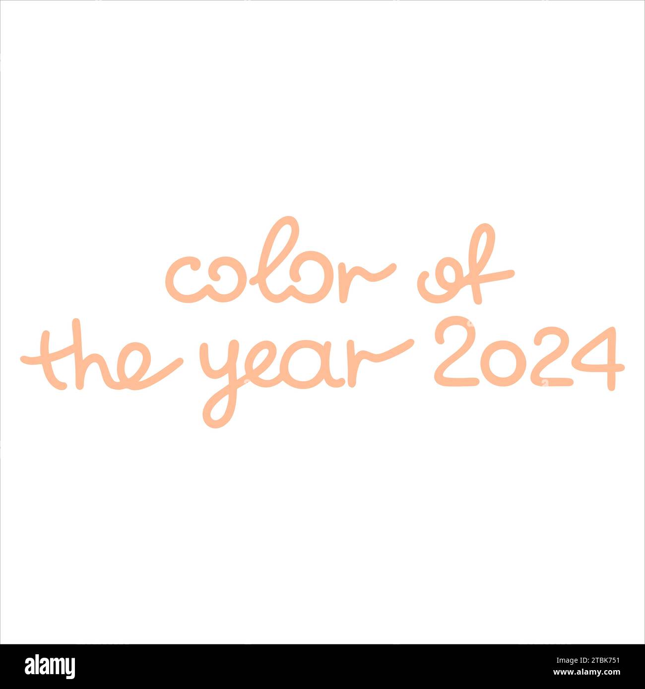 Vector color handwriting thin font. Text of fashionable Peach Fuzz ...