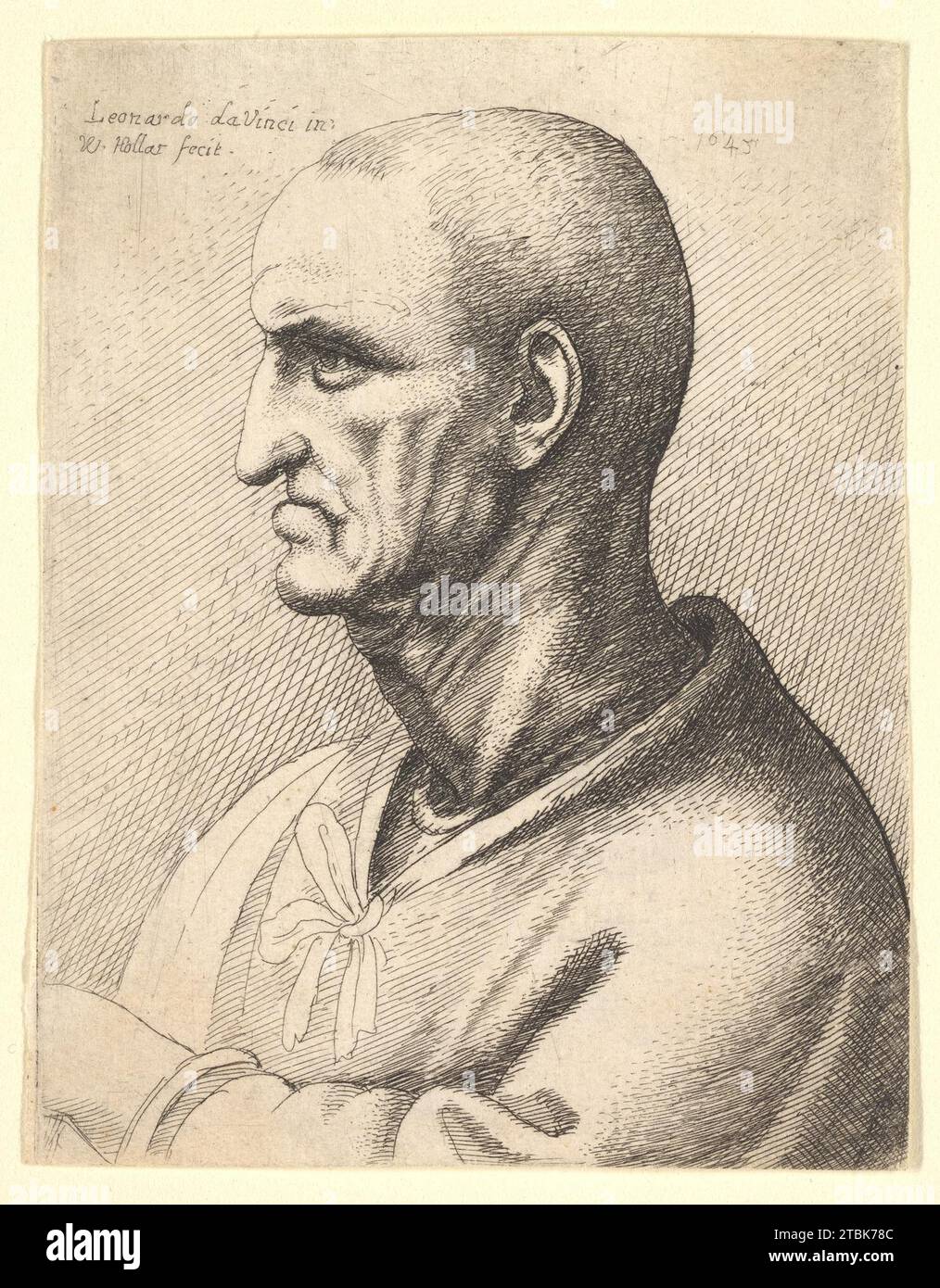 Man with stern expression in profile to left 1917 by Leonardo da Vinci ...