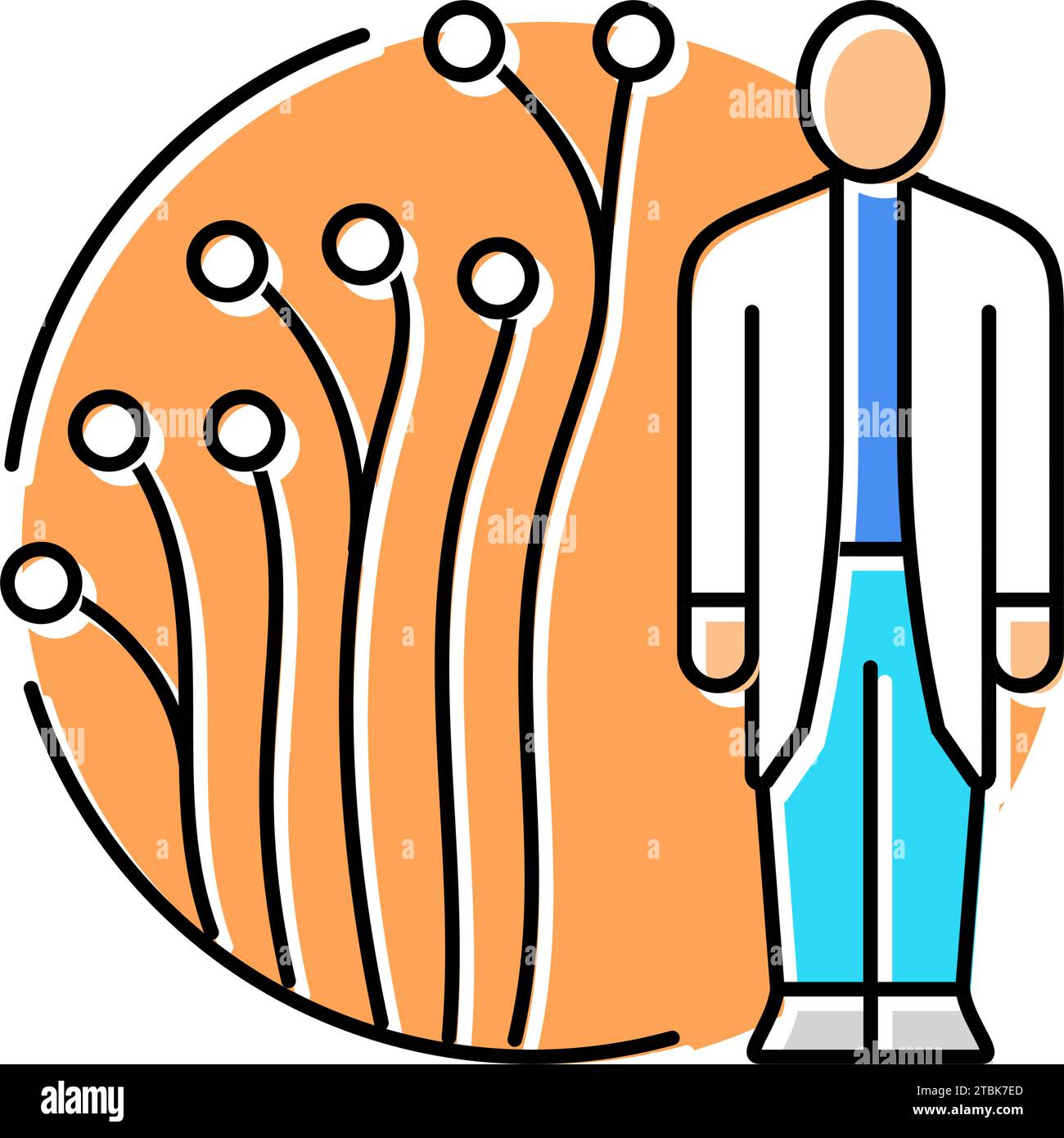 eeg technician electrodes color icon vector illustration Stock Vector ...