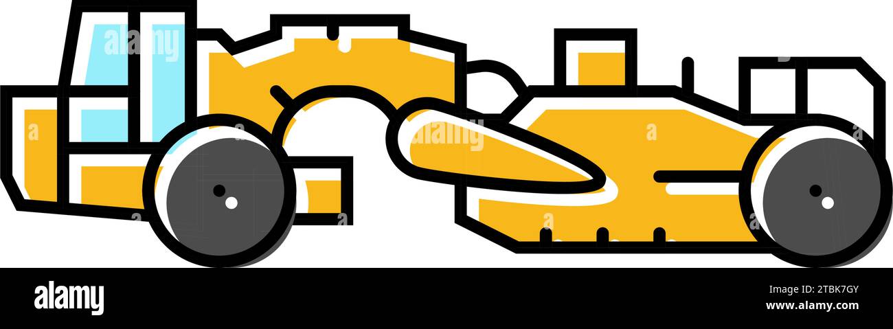 scraper machine construction vehicle color icon vector illustration ...