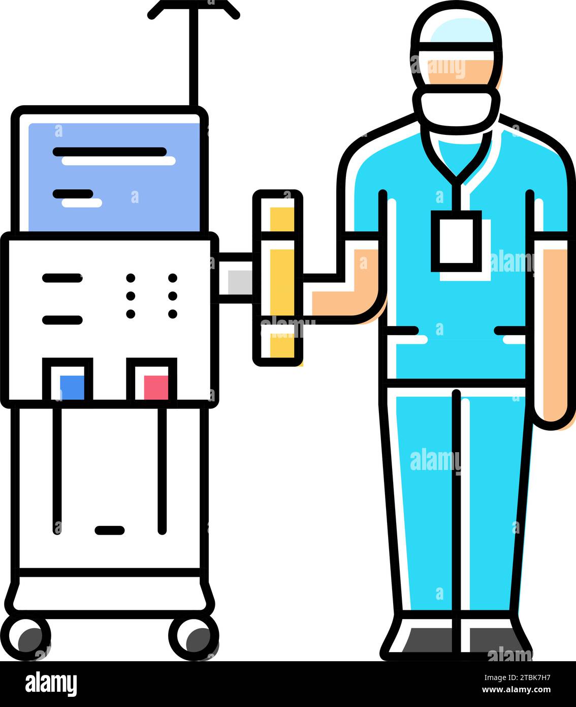 dialysis technician dialyzer color icon vector illustration Stock ...