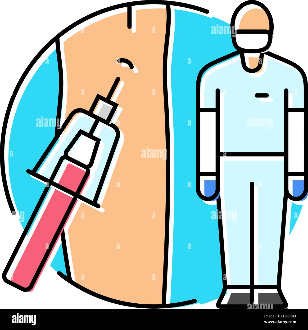 phlebotomist drawing blood color icon vector illustration Stock Vector ...