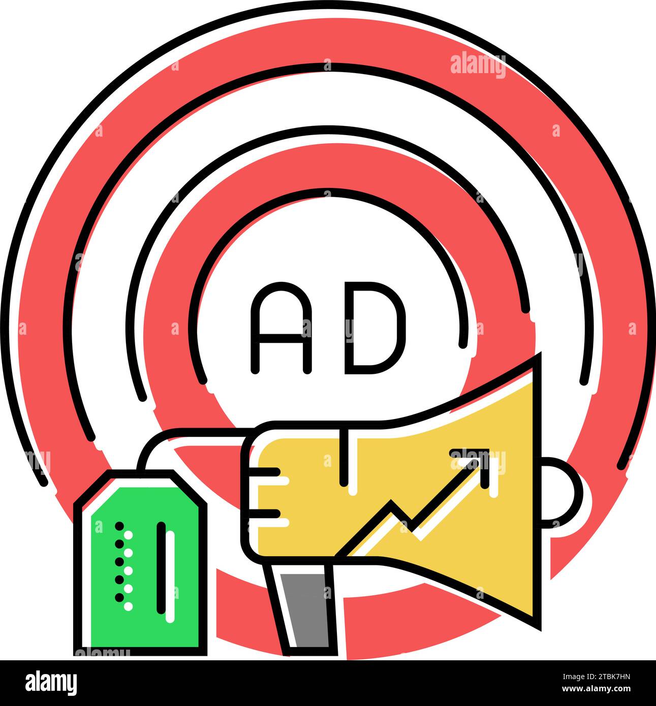 targeted ads social media color icon vector illustration Stock Vector ...