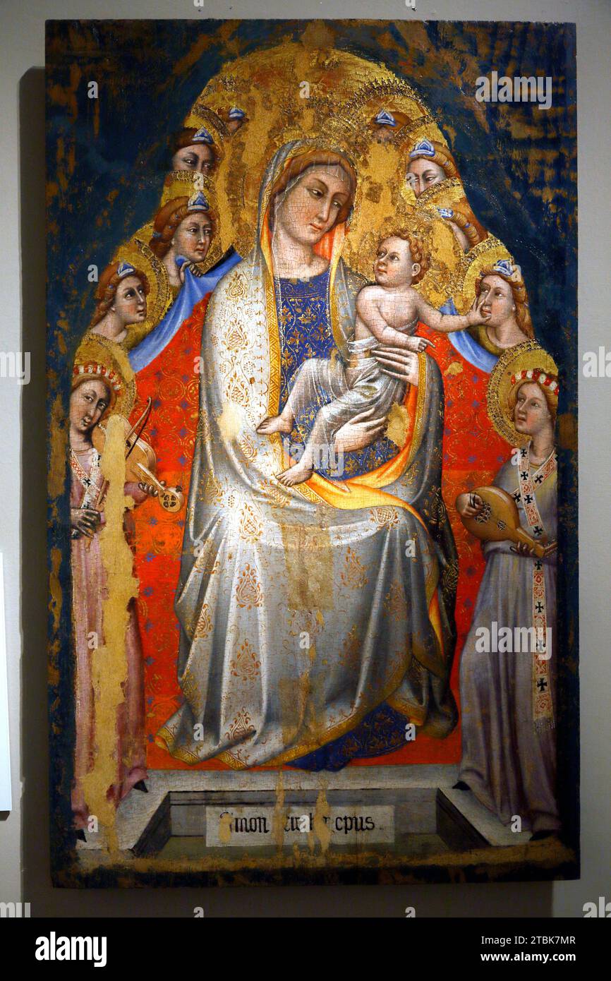 Italy Modena Galleria Estense - Madonna with child in throne between ...
