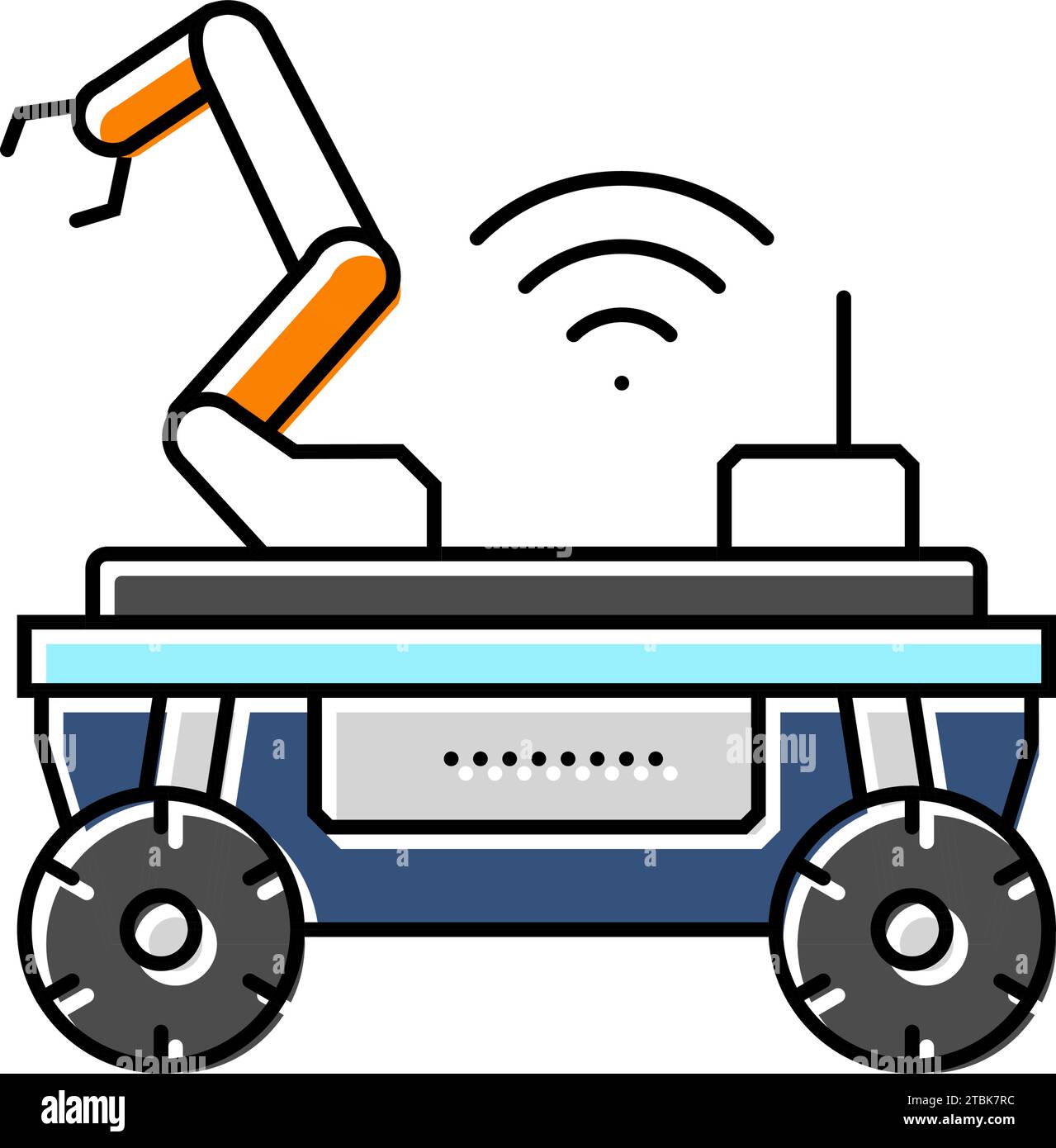 mobile robot autonomous delivery color icon vector illustration Stock ...
