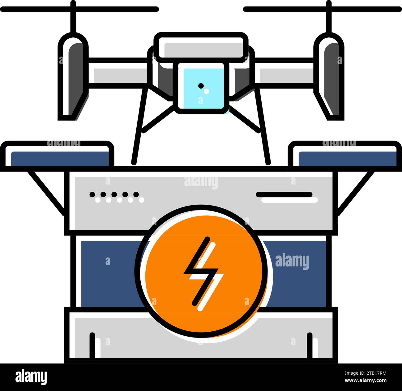 drone charging autonomous delivery color icon vector illustration Stock ...