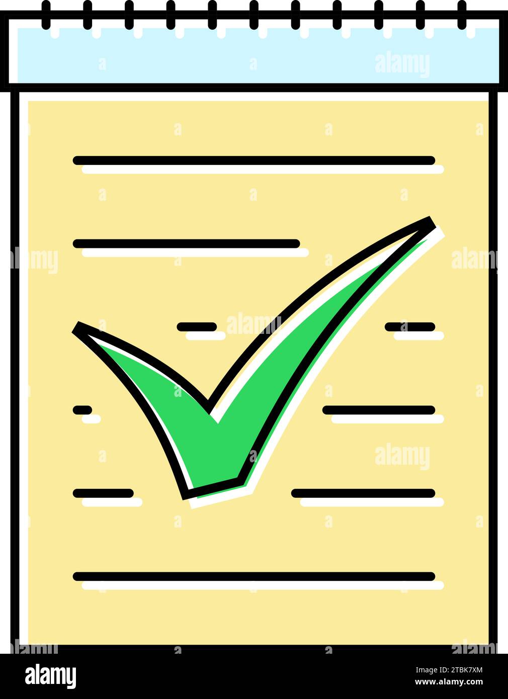 notepad check mark color icon vector illustration Stock Vector Image ...