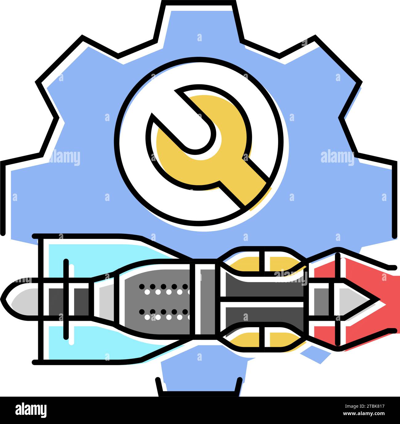 engine overhaul aircraft color icon vector illustration Stock Vector ...