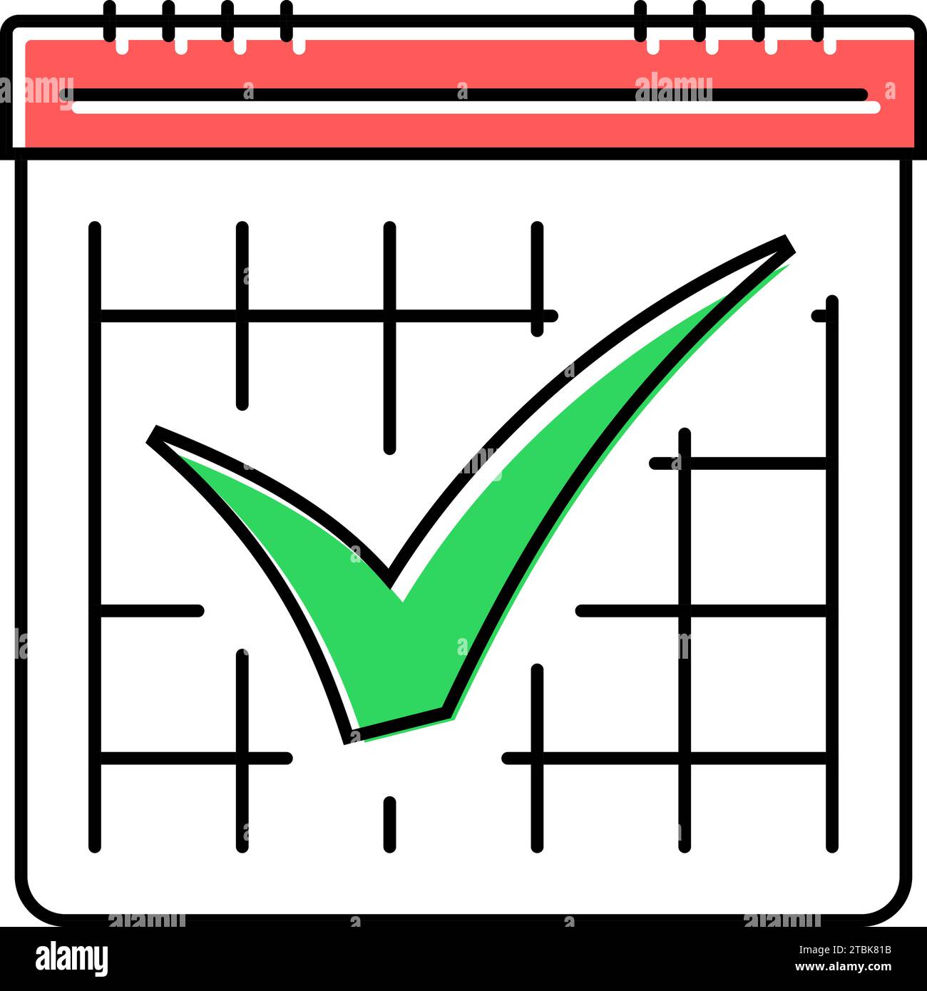 calendar check mark color icon vector illustration Stock Vector Image ...