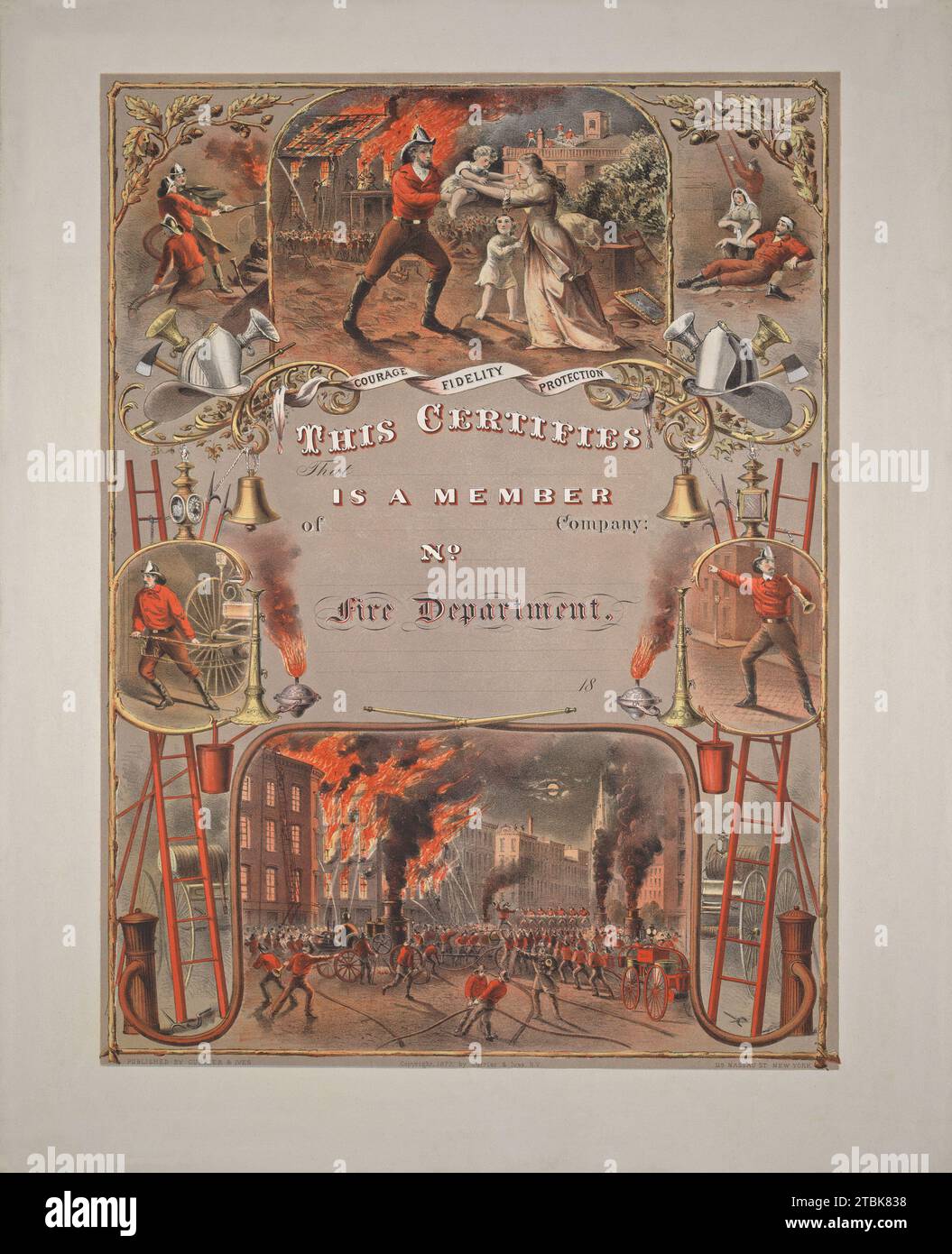 "This certifies that ... is a member of ... company; No. ... fire ...