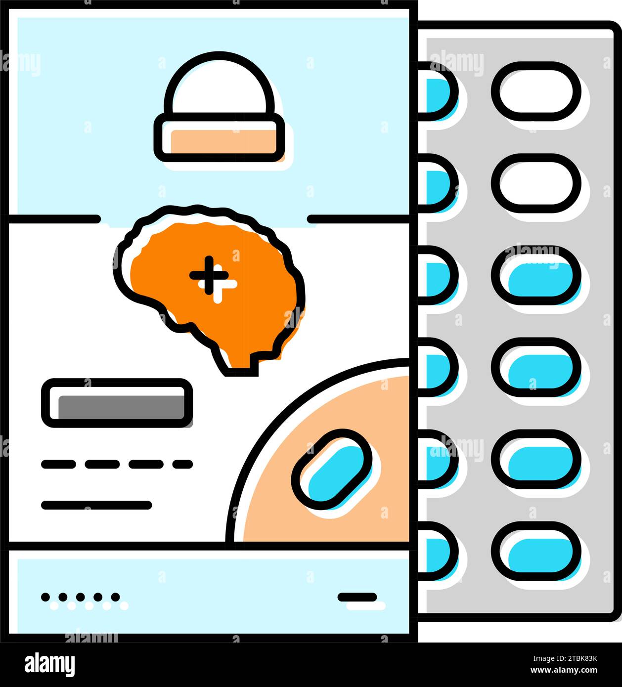 neurological medication color icon vector illustration Stock Vector ...