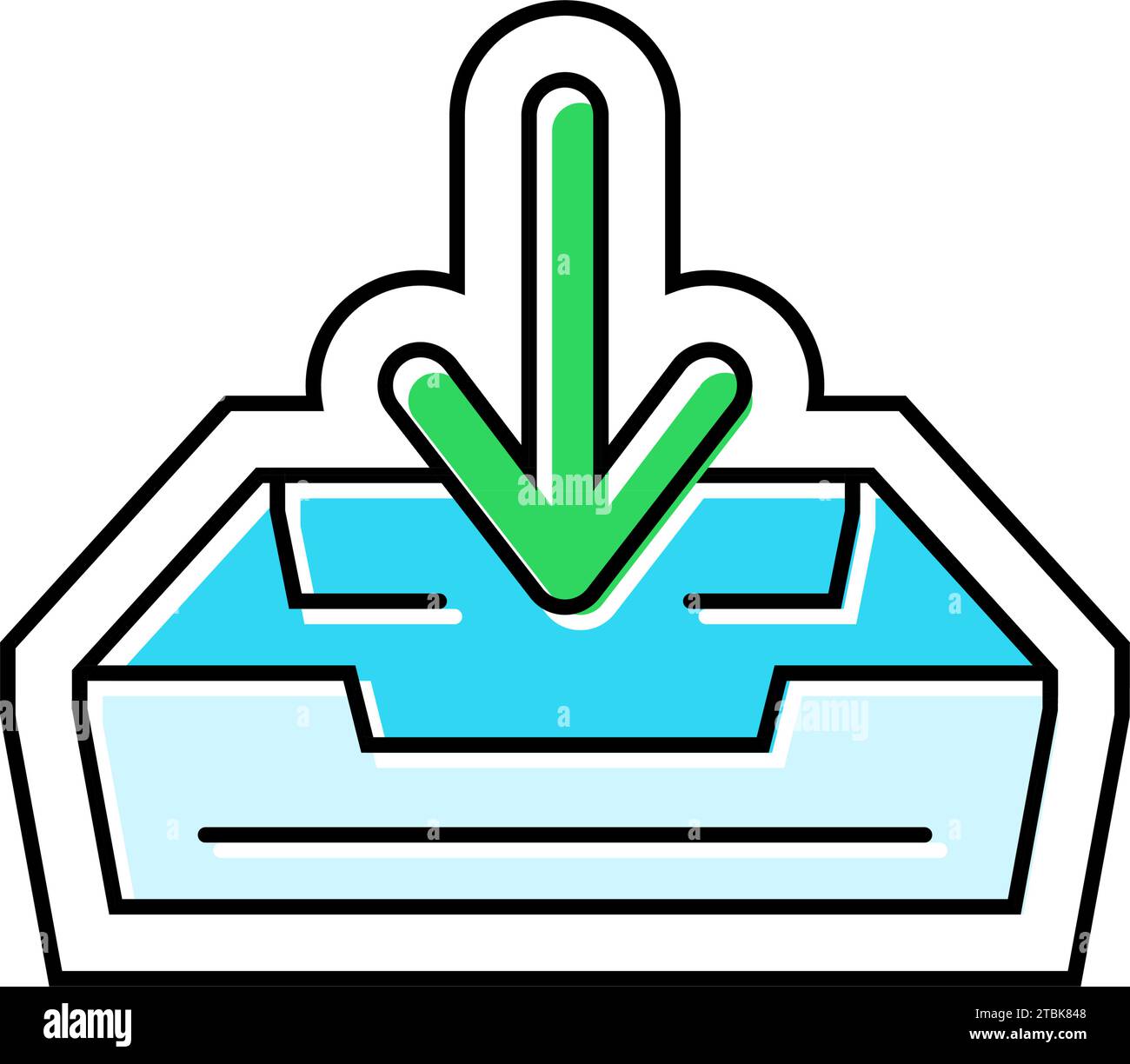 open letter box loading mailbox color icon vector illustration Stock ...