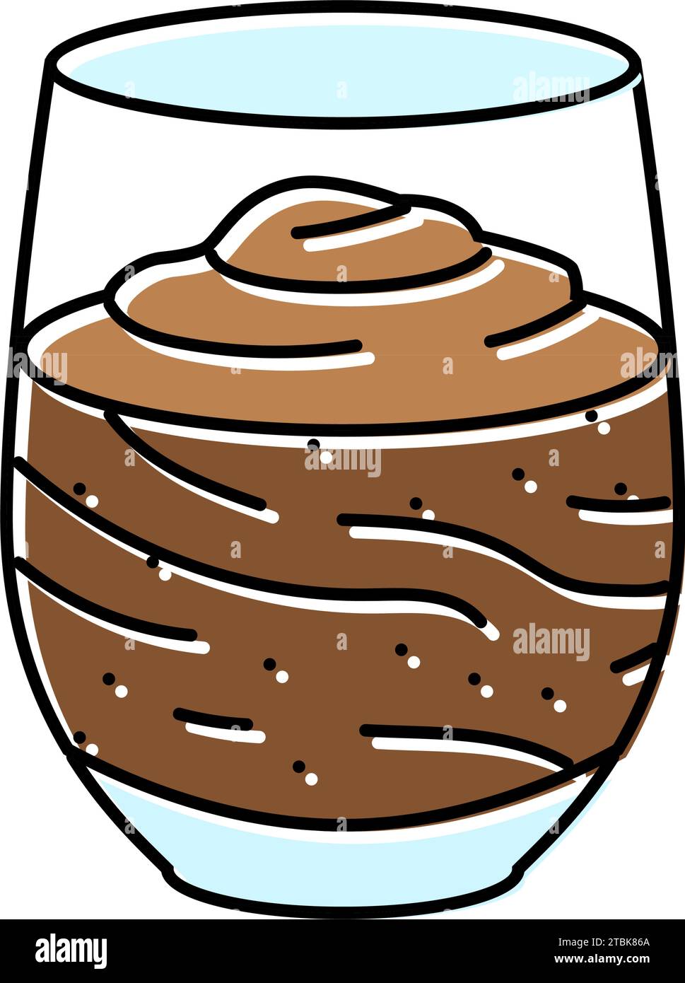 french cuisine chocolate mousse color icon vector illustration Stock ...