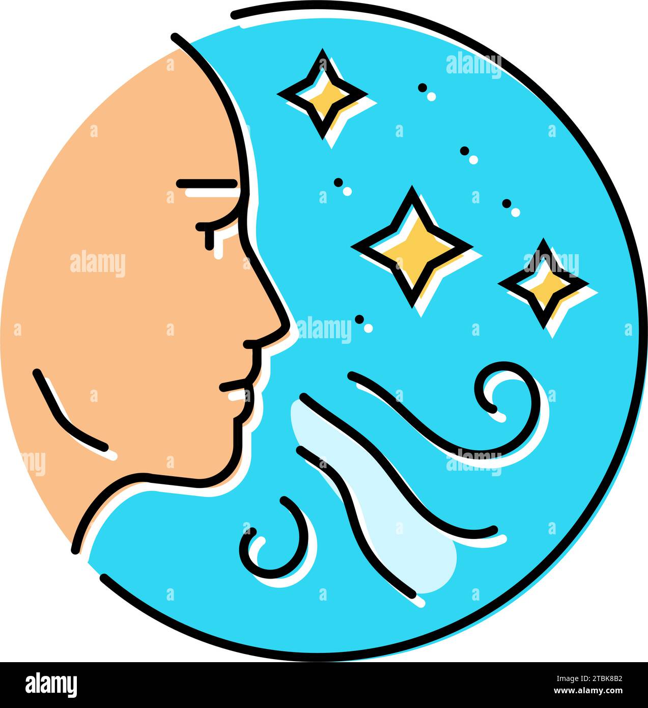 breathing exercises mental health color icon vector illustration Stock ...