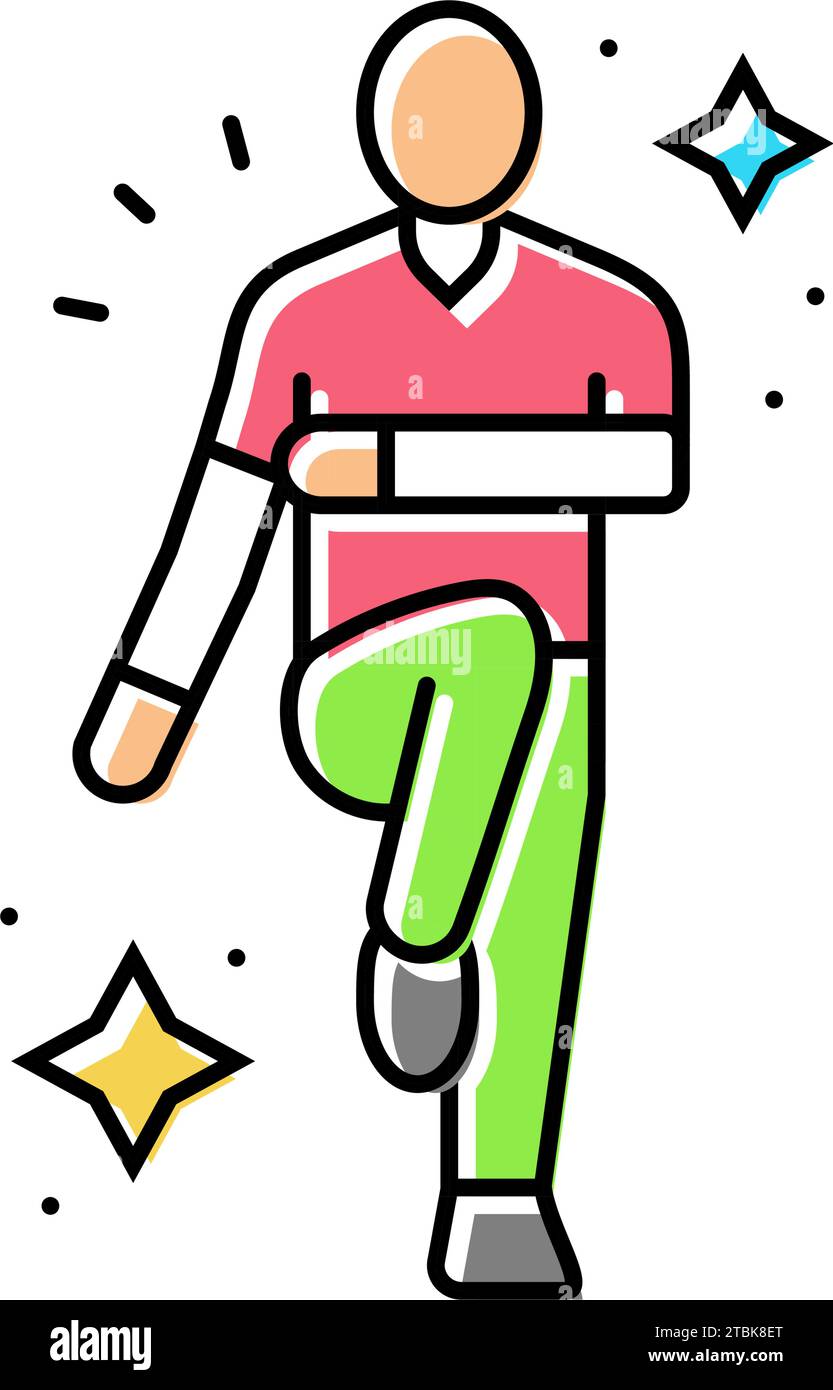 exercise for mood mental health color icon vector illustration Stock ...