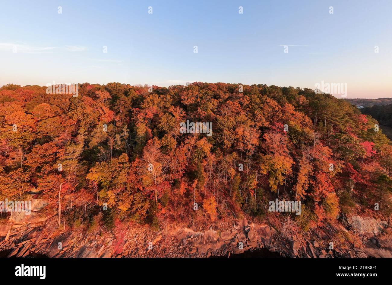 Fall Foliage at Falls Lake, Raleigh NC - Drone Stock Photo - Alamy