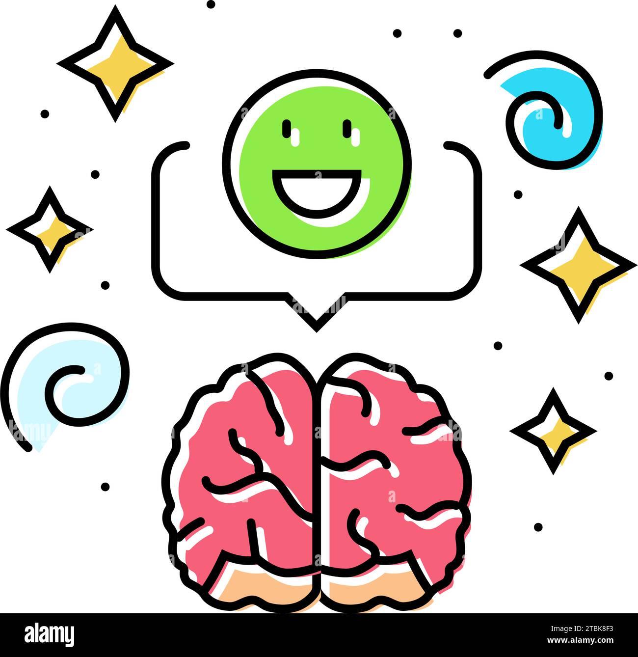 positive thinking mental health color icon vector illustration Stock ...