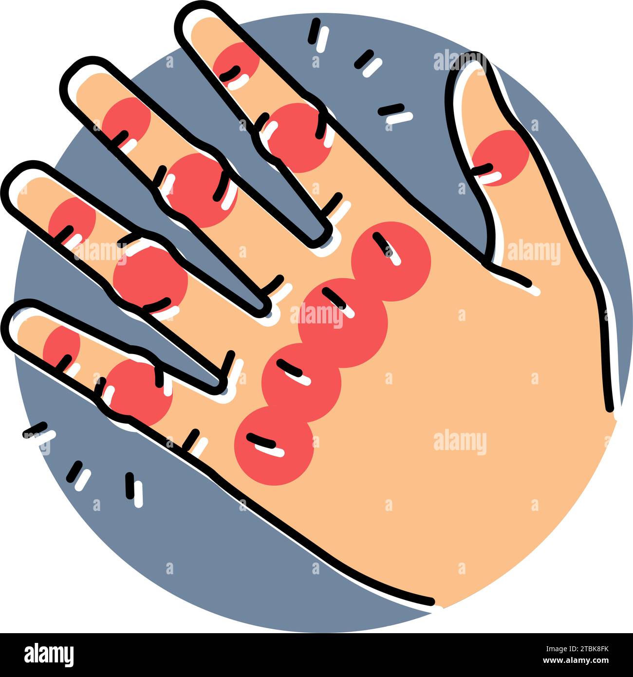 joint redness disease symptom color icon vector illustration Stock ...