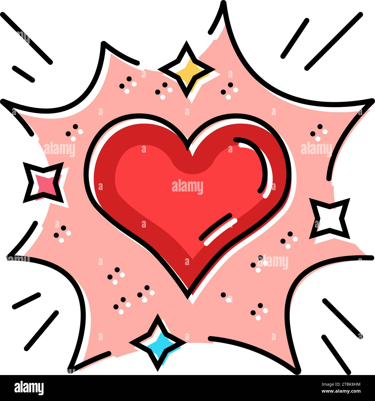 flickering heart strong feelings color icon vector illustration Stock ...