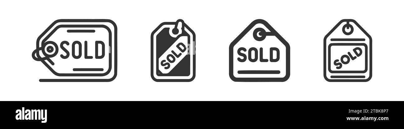 Sold vector icon set, sold out symbol pack. Modern, simple flat vector ...