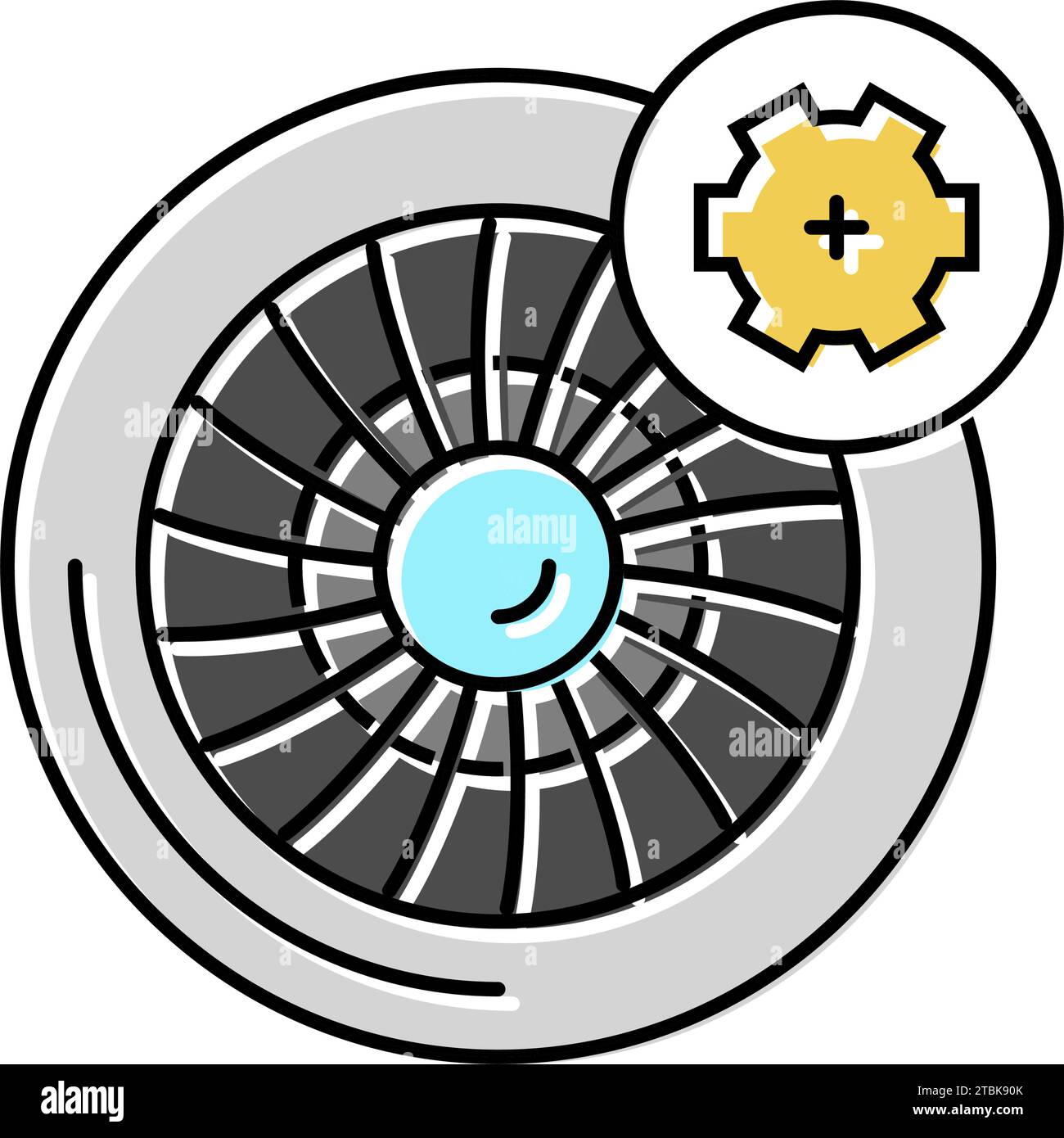 engine diagnostics aircraft color icon vector illustration Stock Vector ...