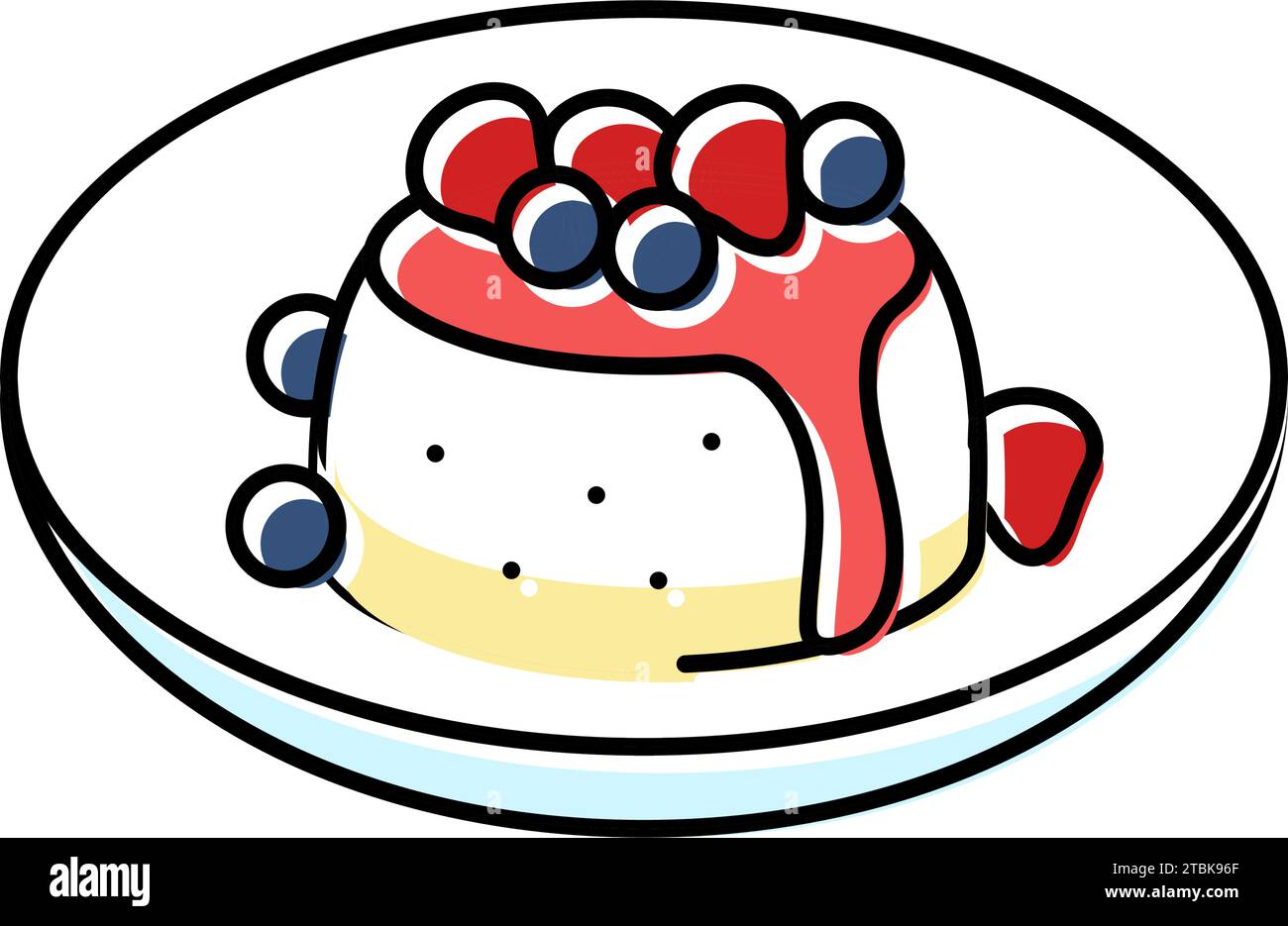 panna cotta italian cuisine color icon vector illustration Stock Vector ...