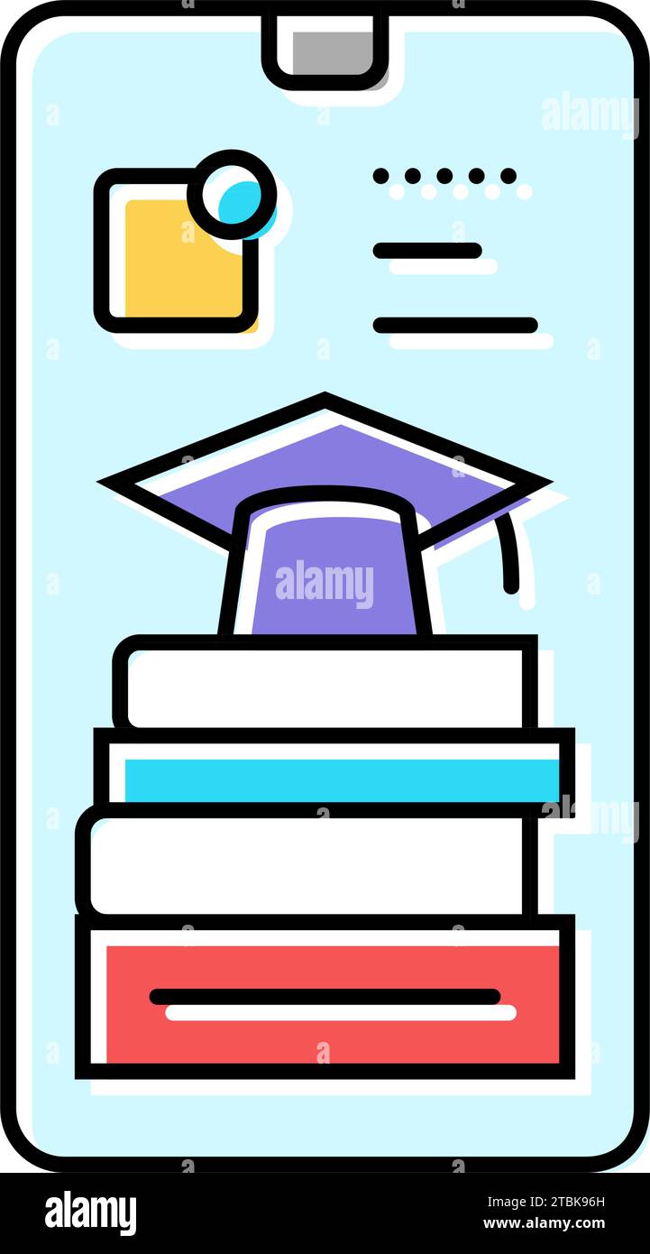 educational apps online learning platform color icon vector ...