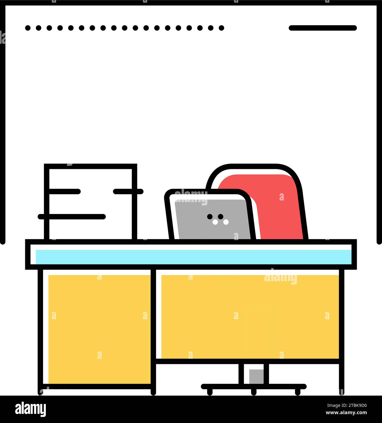 teacher desk primary school color icon vector illustration Stock Vector ...