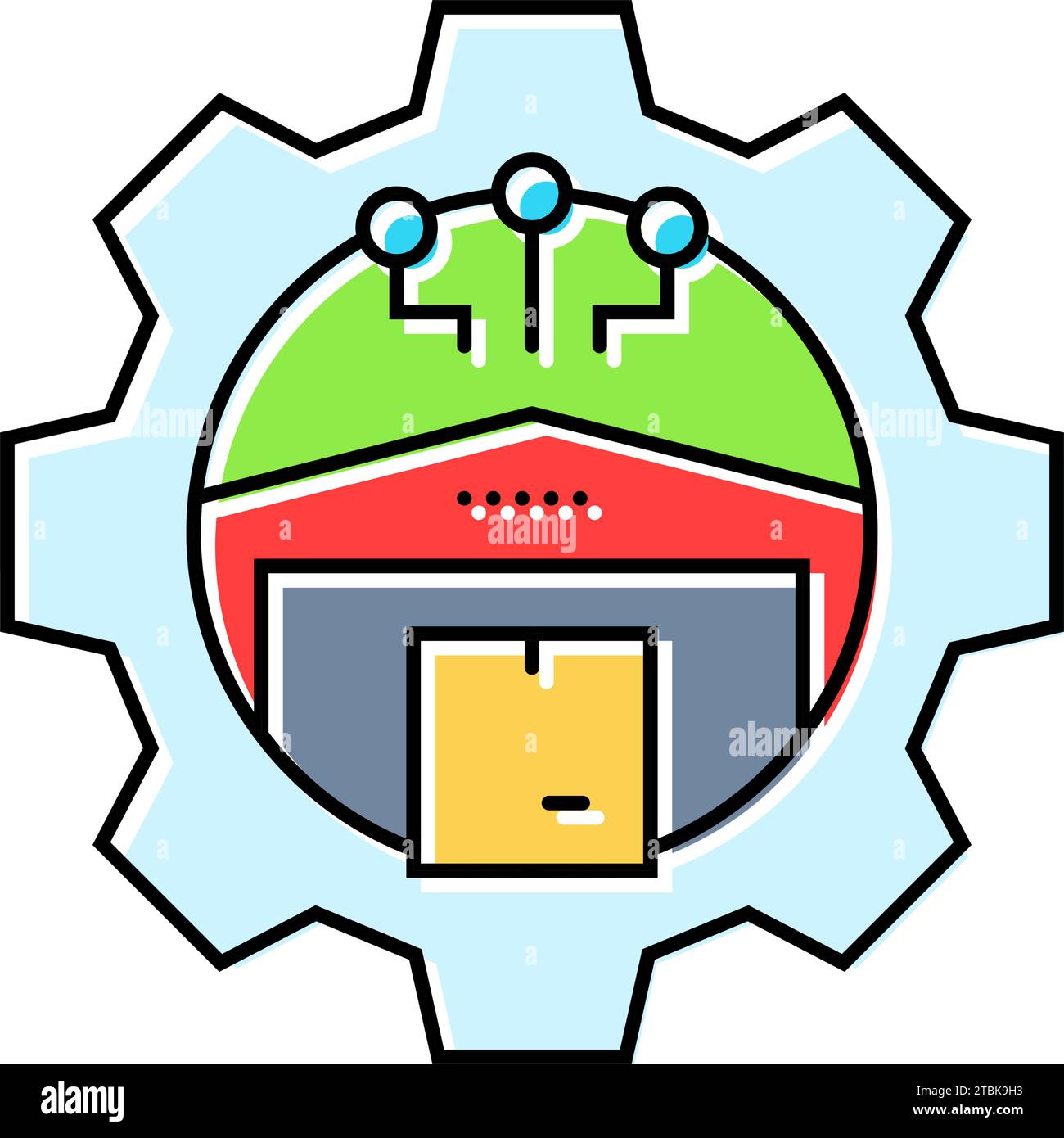 warehouse organization logistic manager color icon vector illustration ...