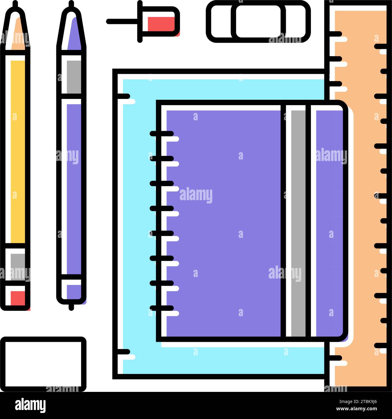 school supplies primary school color icon vector illustration Stock ...