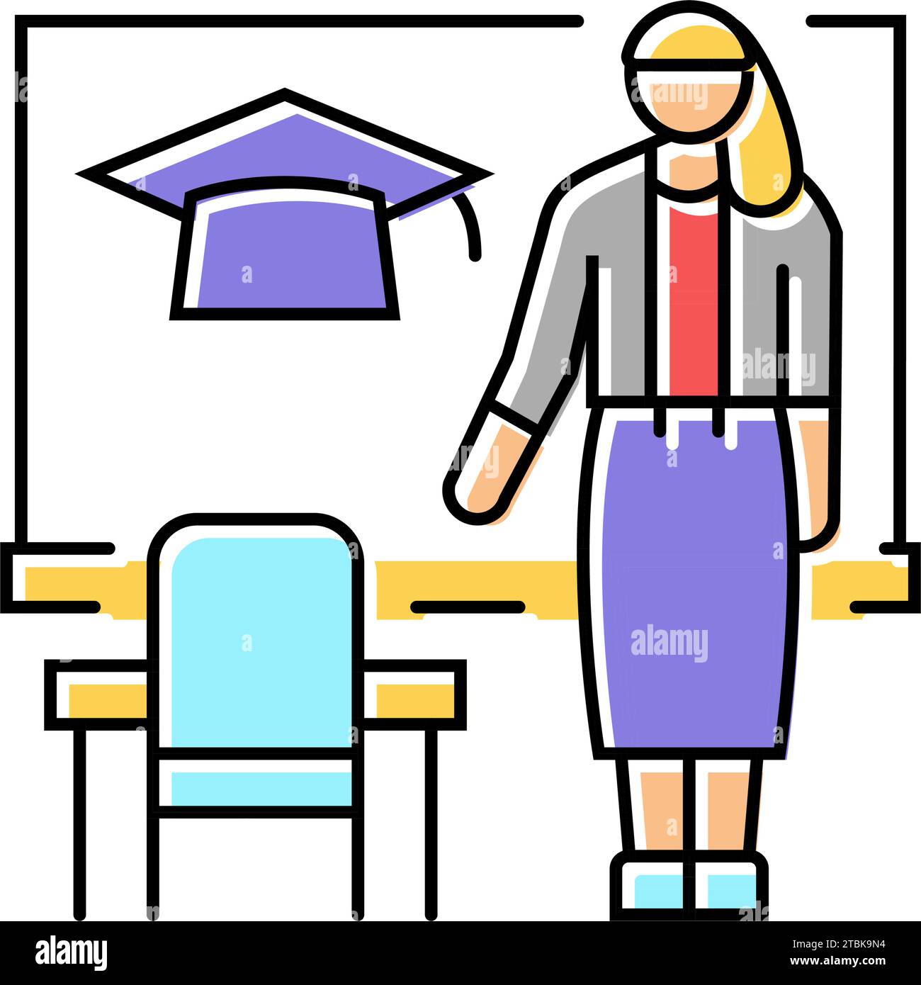 classroom management primary school color icon vector illustration ... classroom management primary school color icon vector illustration ...