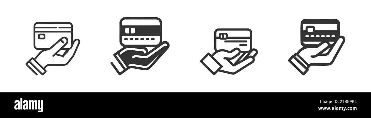 Pay symbol set, logo illustration pack. Editable stroke. Pixel perfect ...