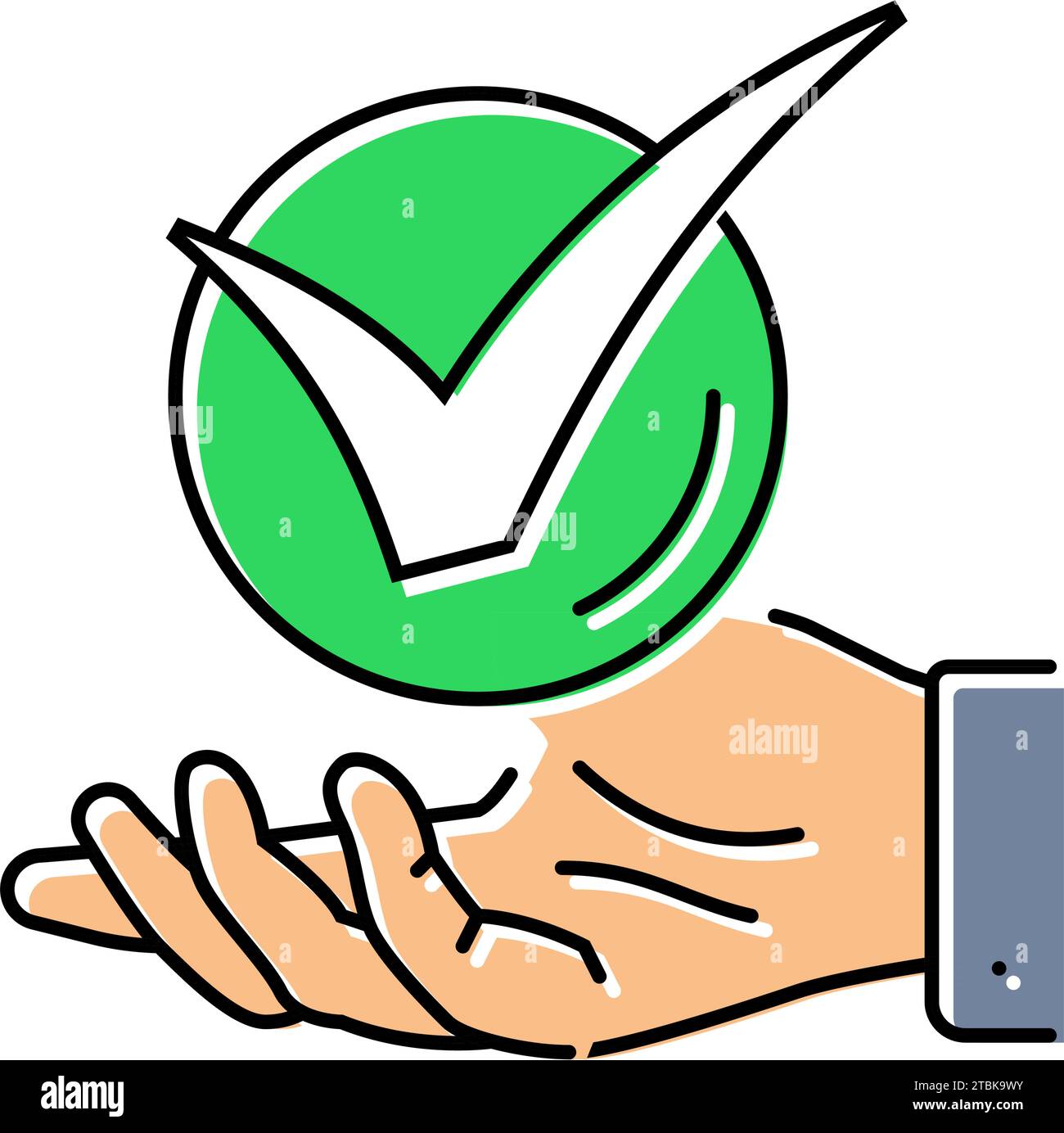 hand check mark color icon vector illustration Stock Vector Image & Art ...