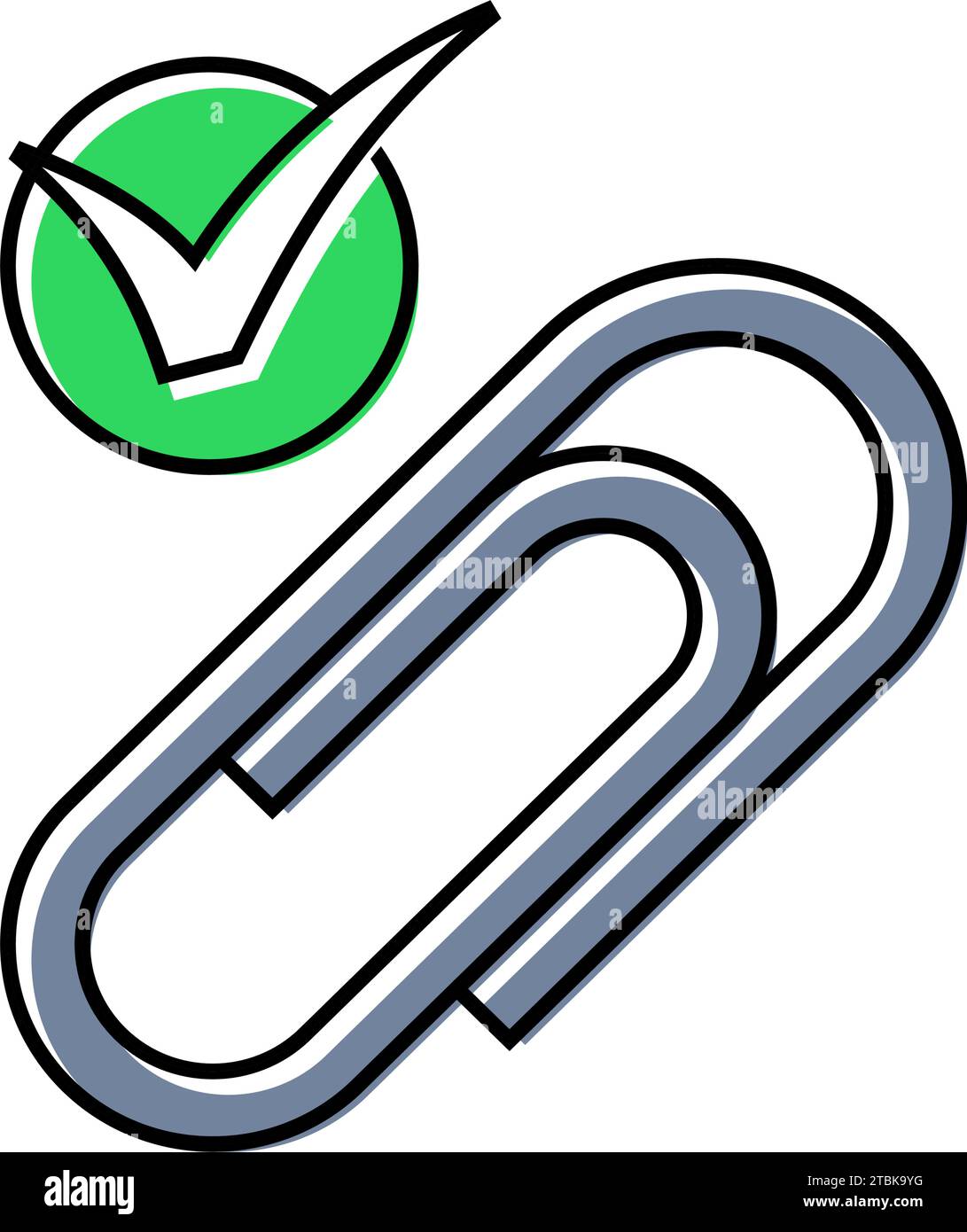 paper clip check mark color icon vector illustration Stock Vector Image ...