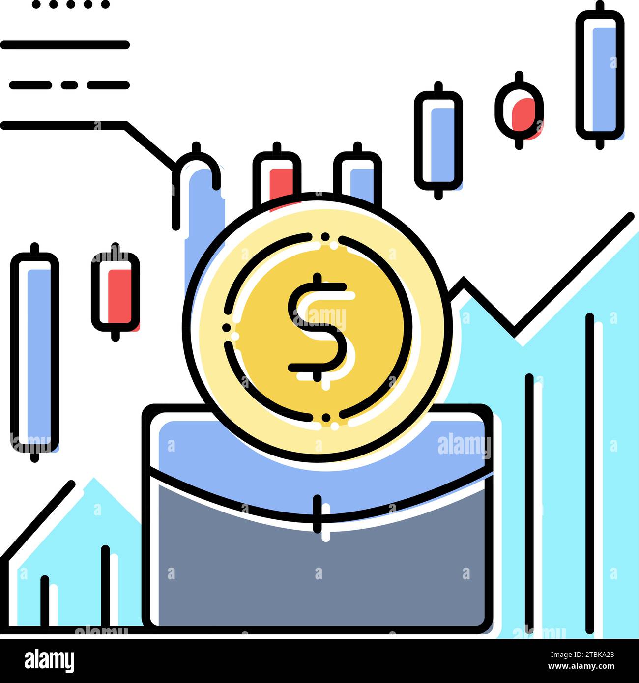 investment trends financial advisor color icon vector illustration ...