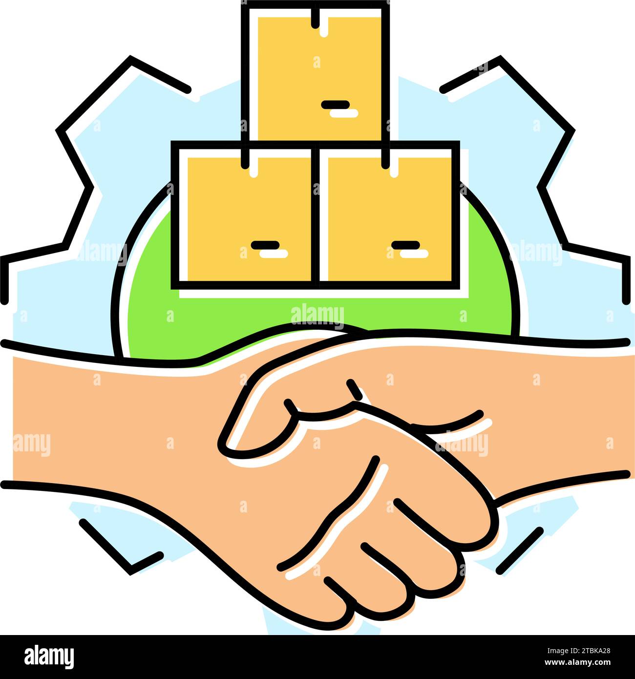 vendor relations logistic manager color icon vector illustration Stock ...