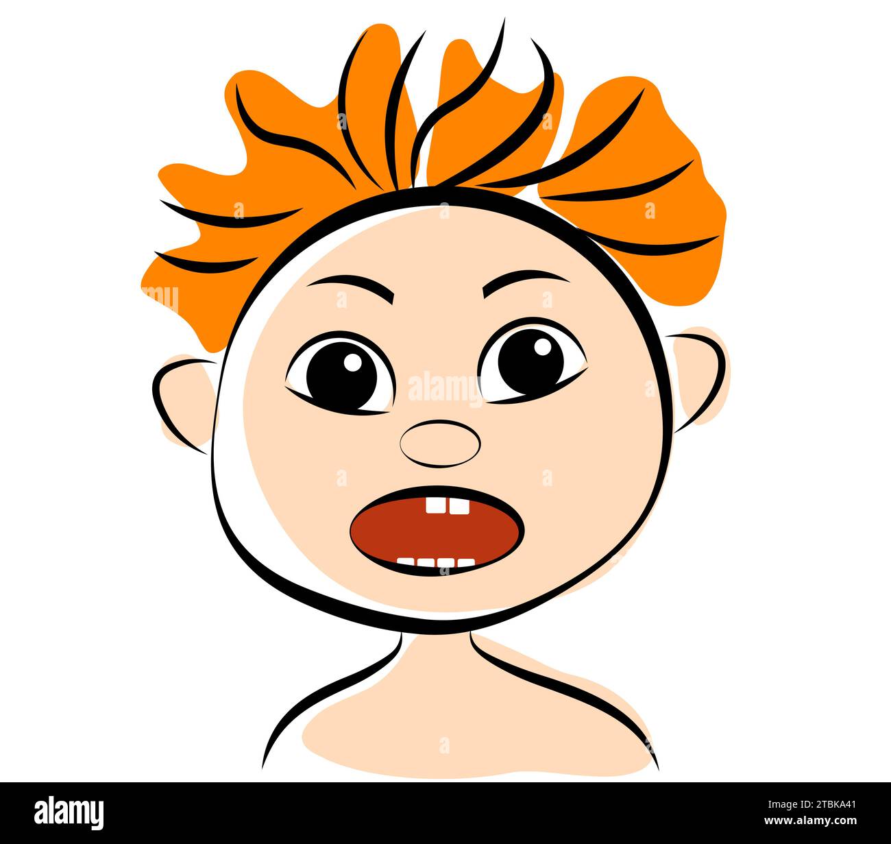 Portrait of a boy on a white background. The Emote of Surprise Stock ...