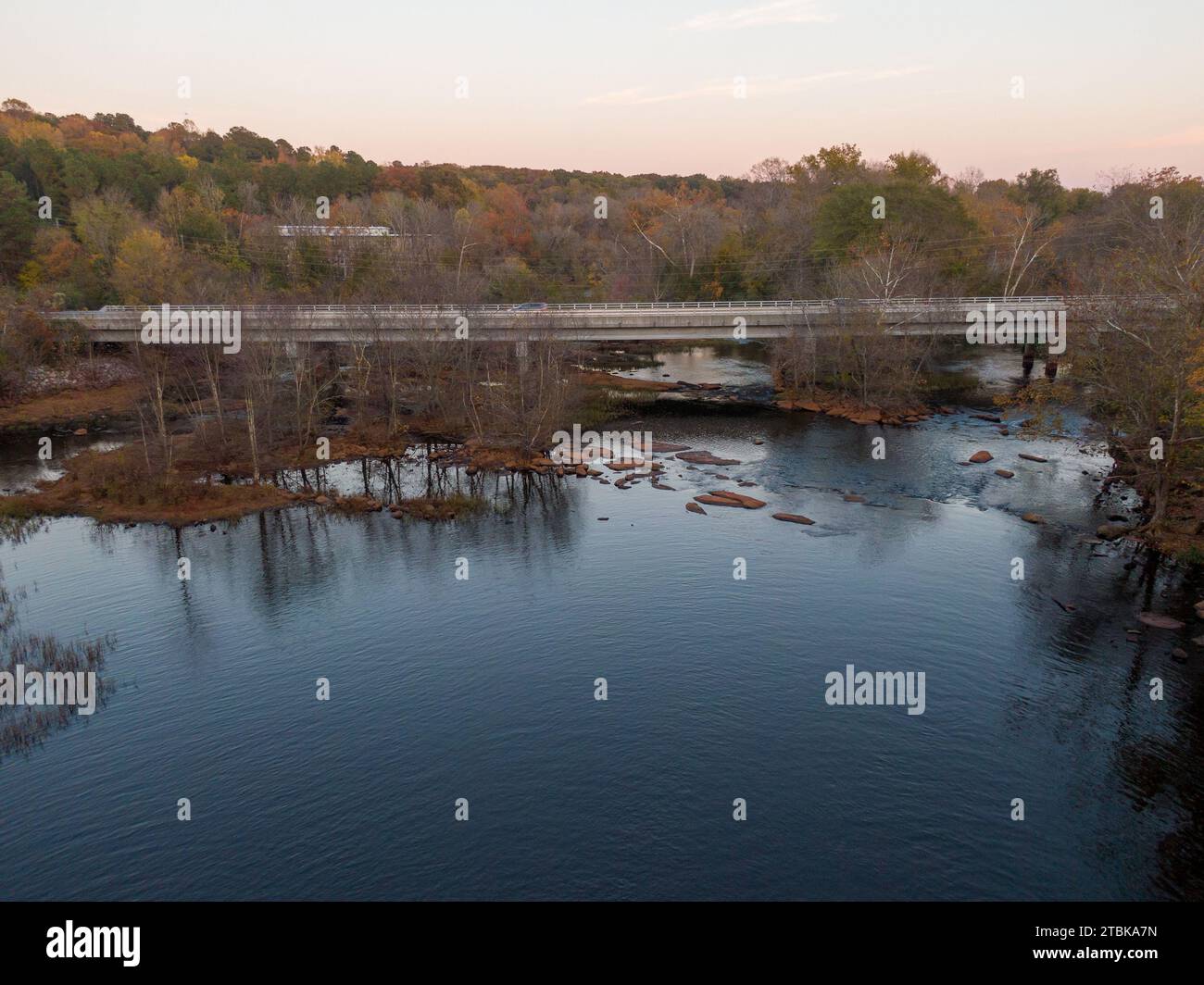 Fall Foliage at Falls Lake, Raleigh NC - Drone Stock Photo - Alamy