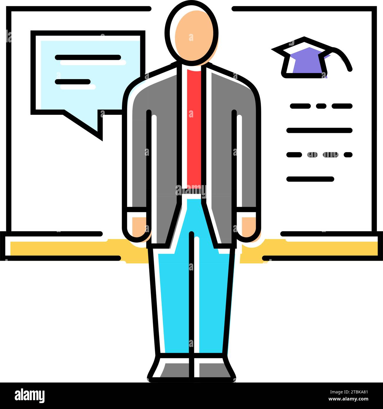 college teacher profession color icon vector illustration Stock Vector ...
