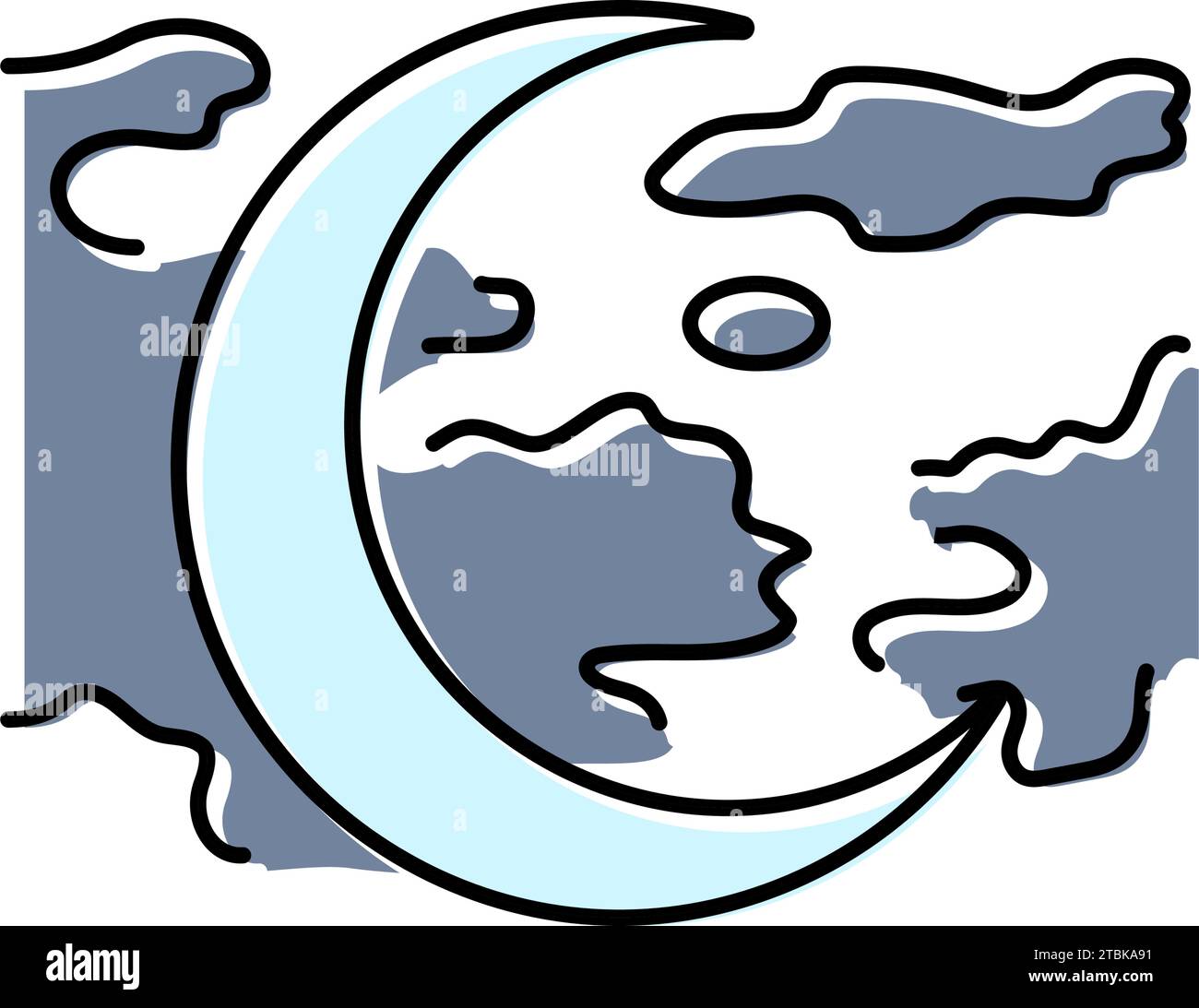 crescent moon sleep night color icon vector illustration Stock Vector ...