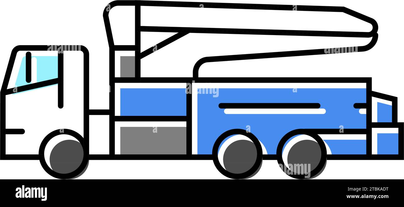 concrete pump construction vehicle color icon vector illustration Stock ...