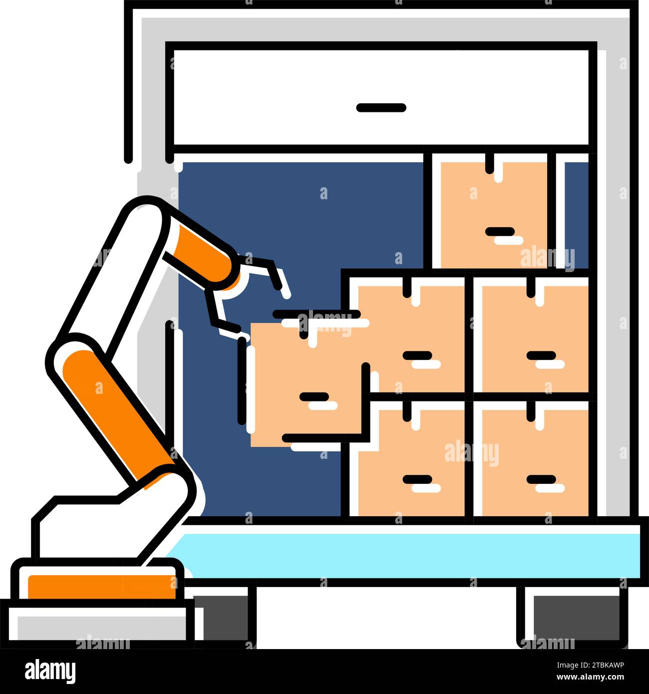 package loading autonomous delivery color icon vector illustration ...