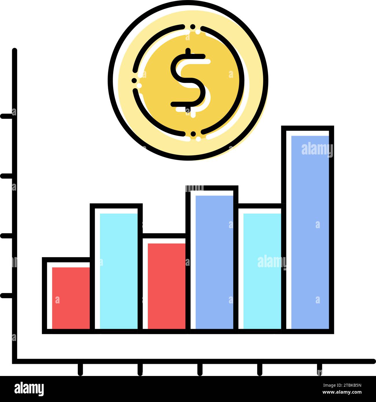 financial charts advisor color icon vector illustration Stock Vector ...